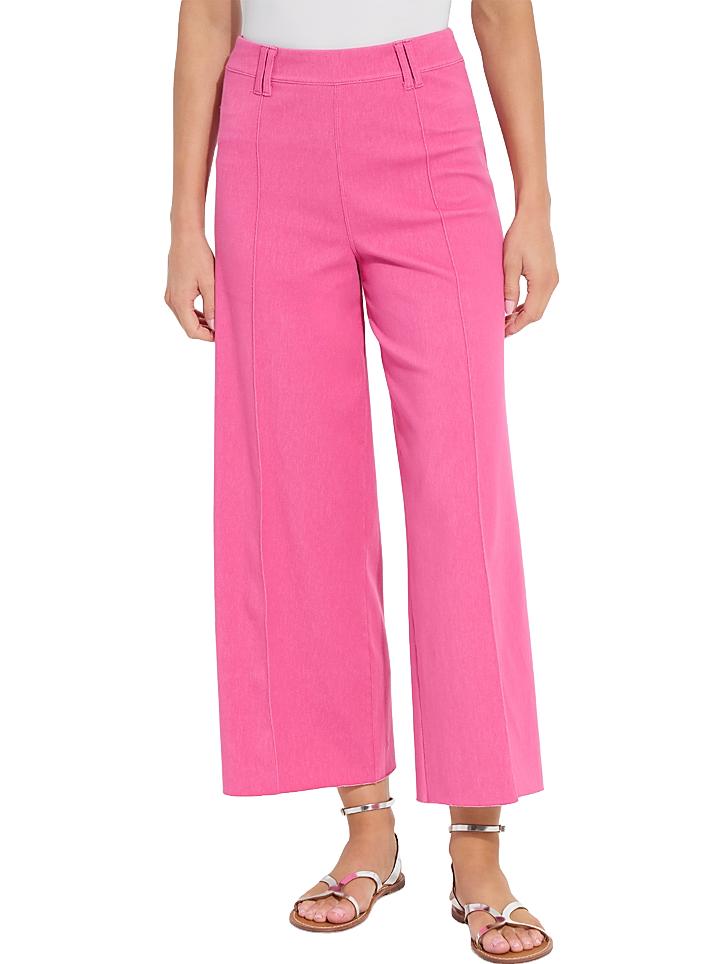 LYSSÉ Erin Pintuck High Rise Ankle Wide Leg Jeans